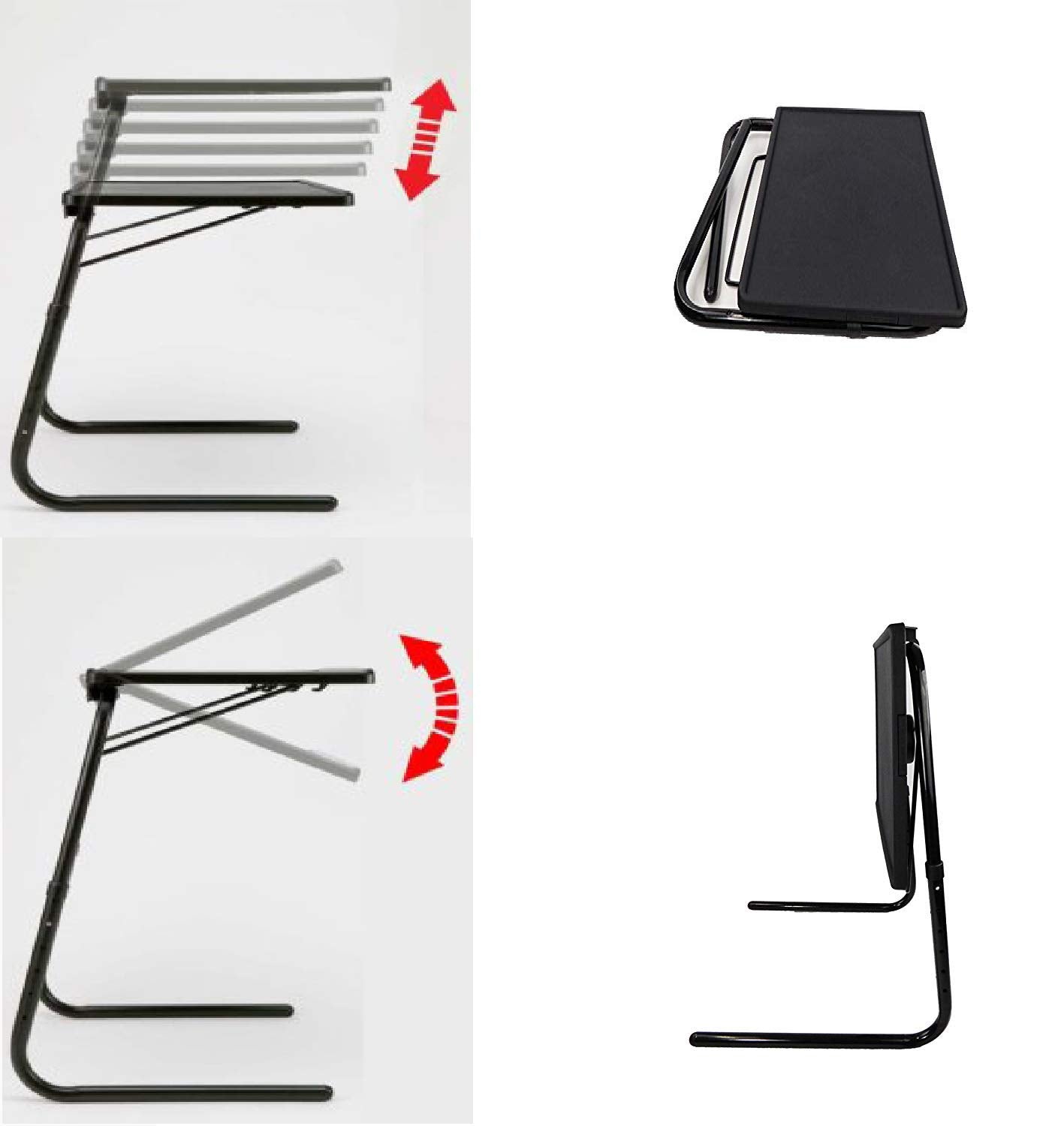 TABLE BUDDY ® |Adjustable Multi Position Portable Folding Table | Blac ...